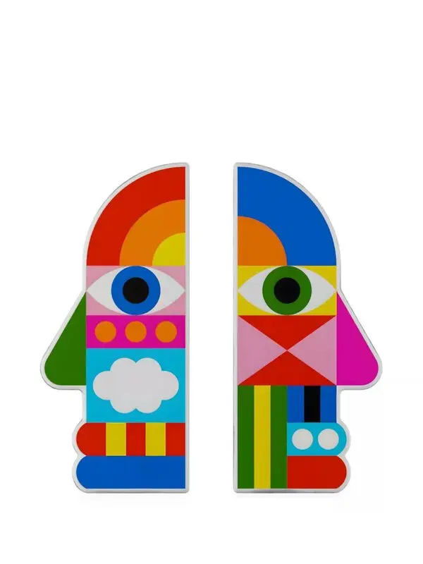 QEEBOO Dreams Geometric-print Bookends - Blue
