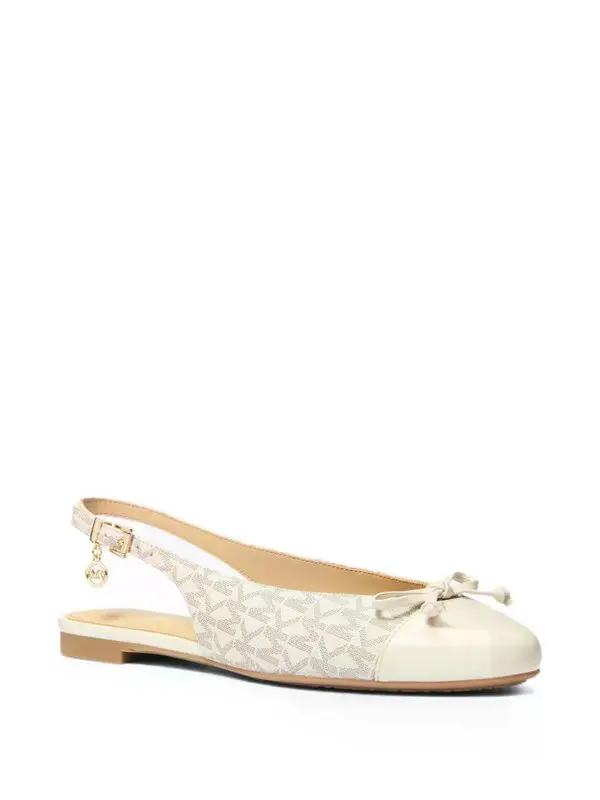 Michael Kors Piper Signature Logo Slingback Ballet Flats - Neutrals