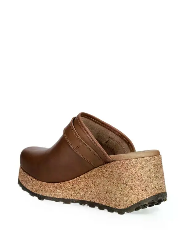 Fly London Buckle-detail Cork-wedge Mules