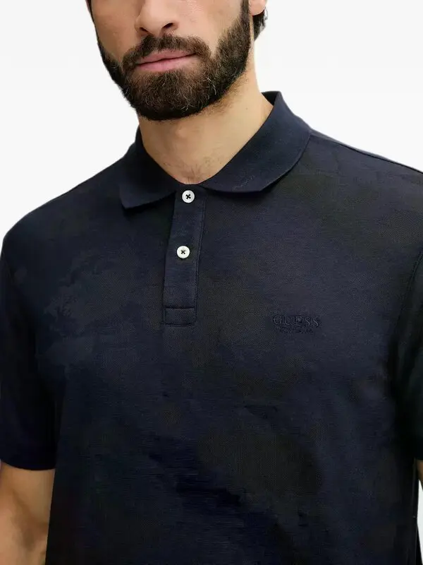 Guess Jacquard-logo Polo Shirt