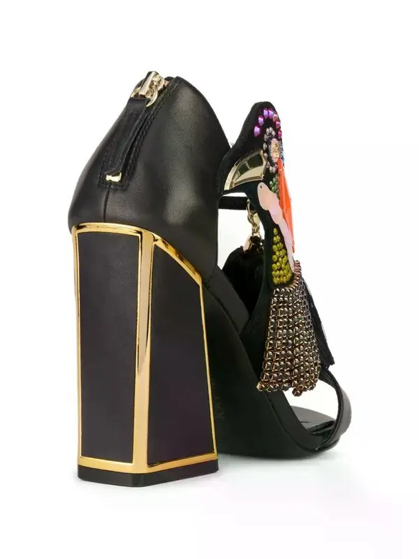 KAT MACONIE Aya Embellished Tassel Sandals - Black