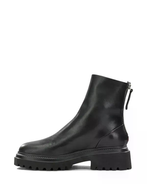 HALMANERA Leather Ankle Boots With Contrast Stitching