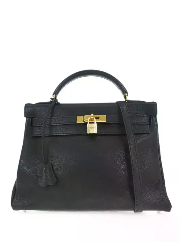 Hermès 1996 Togo Kelly 32 Tote Bag - Black