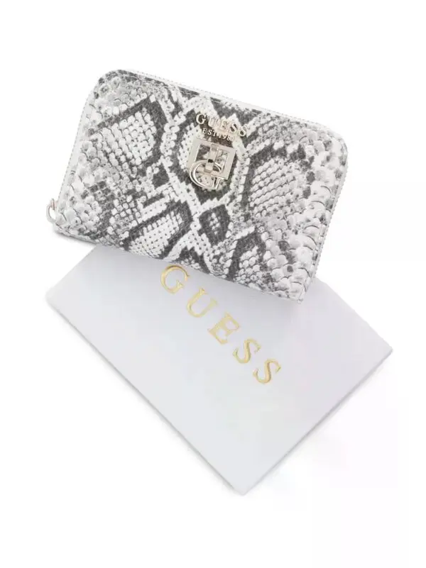 Guess Bianca Snake-effect Logo-plaque Wallet
