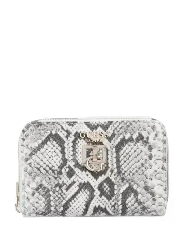 Guess Bianca Snake-effect Logo-plaque Wallet