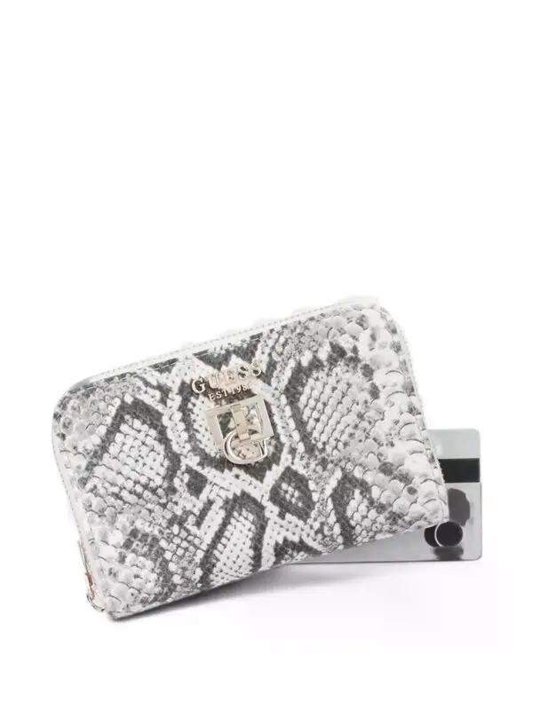 Guess Bianca Snake-effect Logo-plaque Wallet