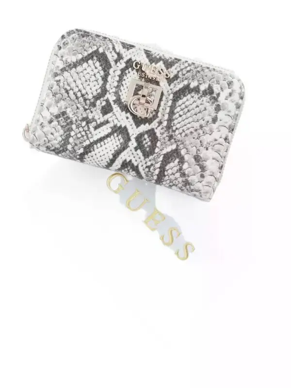 Guess Bianca Snake-effect Logo-plaque Wallet