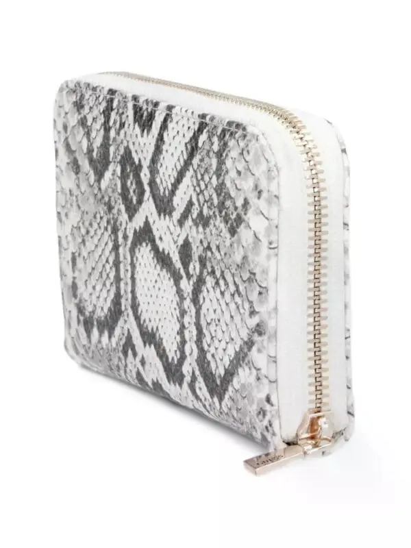 Guess Bianca Snake-effect Logo-plaque Wallet - Grey