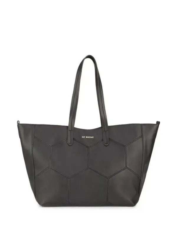 KAT MACONIE Charlotte Geometric-stitched Tote Bag - Black
