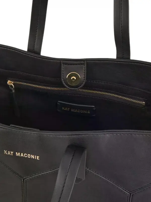 KAT MACONIE Charlotte Geometric-stitched Tote Bag - Black