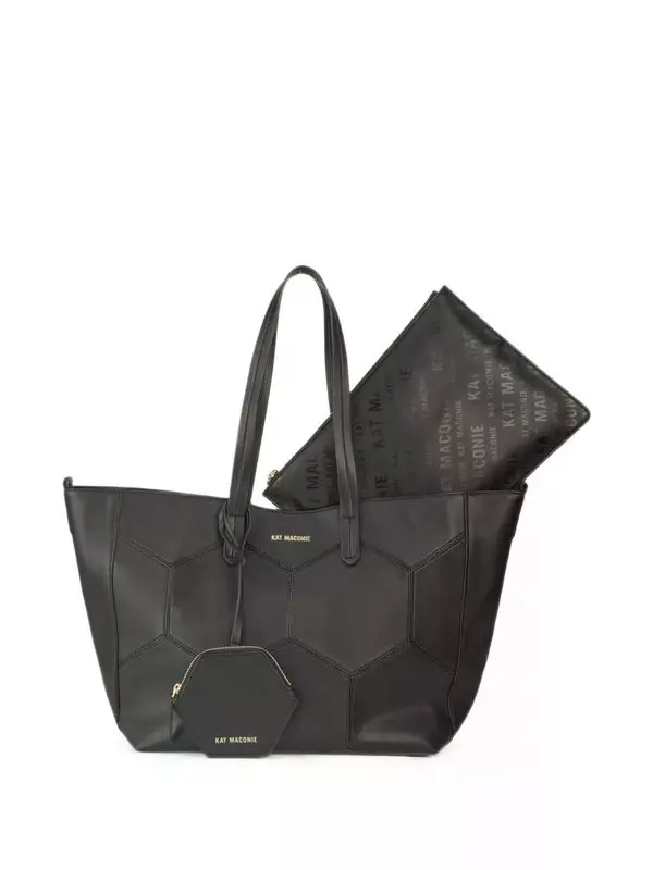 KAT MACONIE Charlotte Geometric-stitched Tote Bag - Black