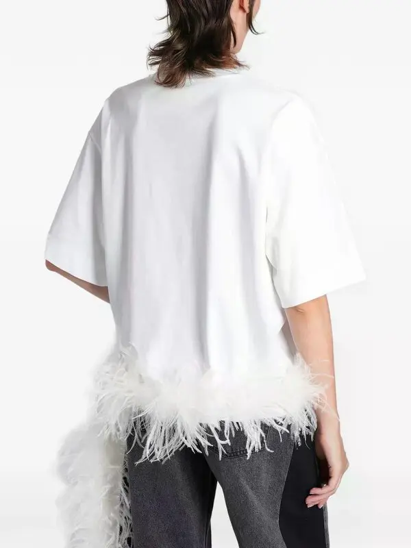 DARKPARK Feather-trim T-shirt - White