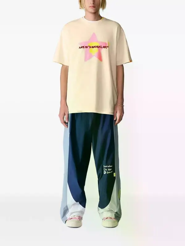 AAPE BY *A BATHING APE Aapeunvs Moonface Graphic-print T-shirt - Blue
