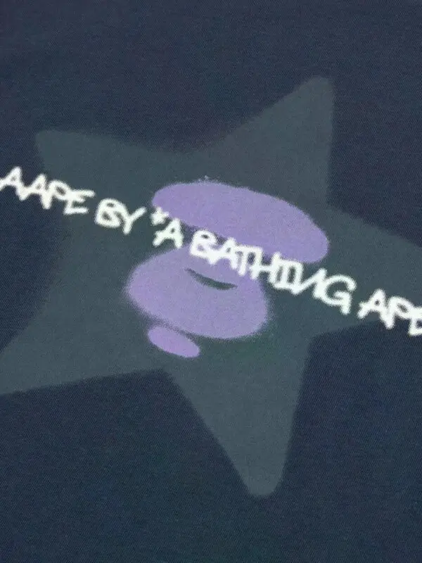 AAPE BY *A BATHING APE Aapeunvs Moonface Graphic-print T-shirt - Blue