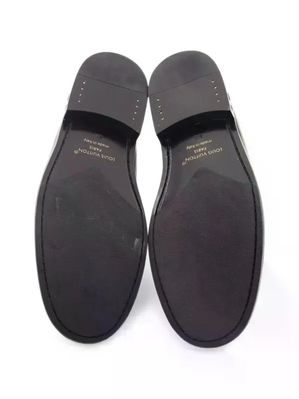 LOUIS VUITTON Stud-embellished Leather Loafers - Black