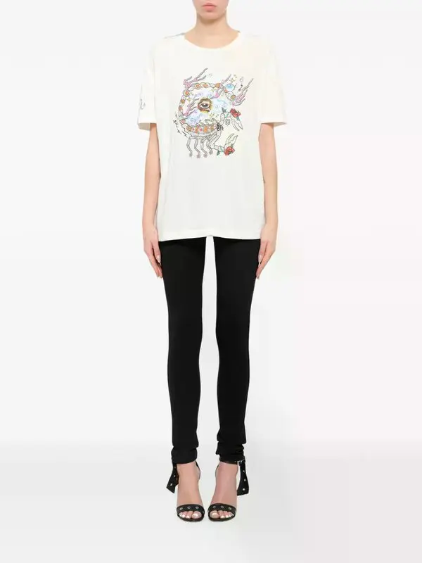 Givenchy Crew Neck Printed T-shirt - Neutrals