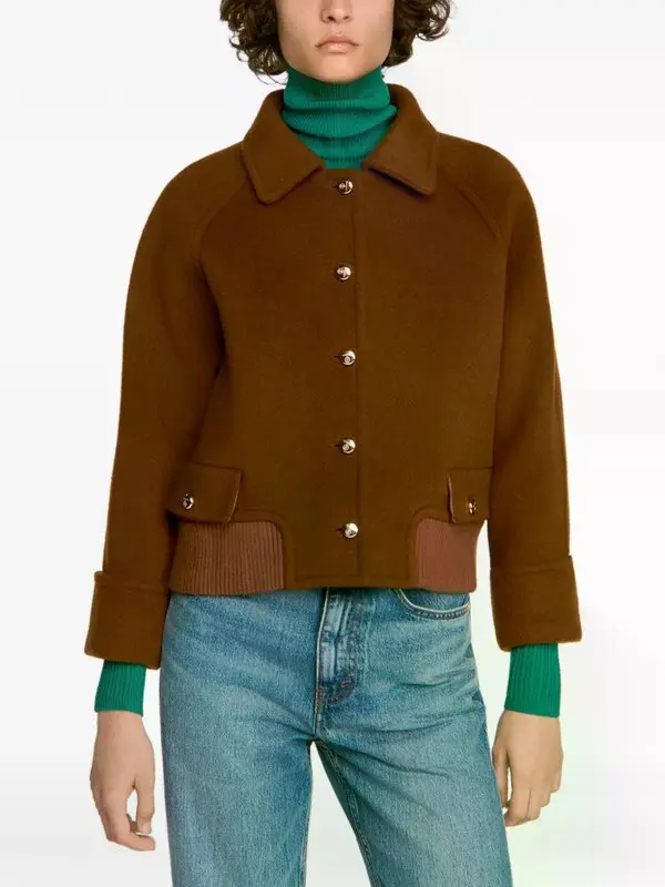 Sandro Button-up Wool-blend Jacket