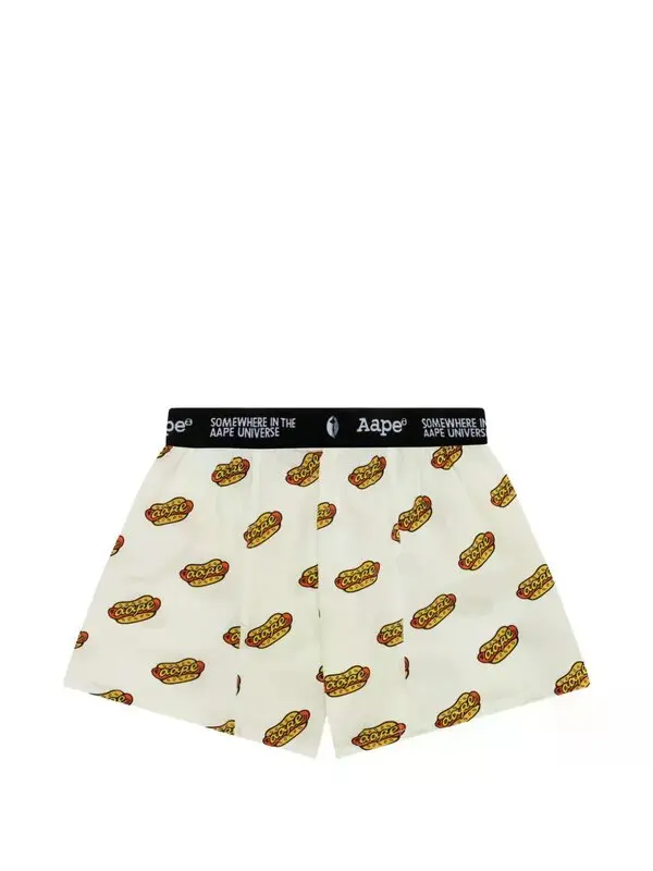 AAPE BY *A BATHING APE Graphic-print Boxer Shorts - White