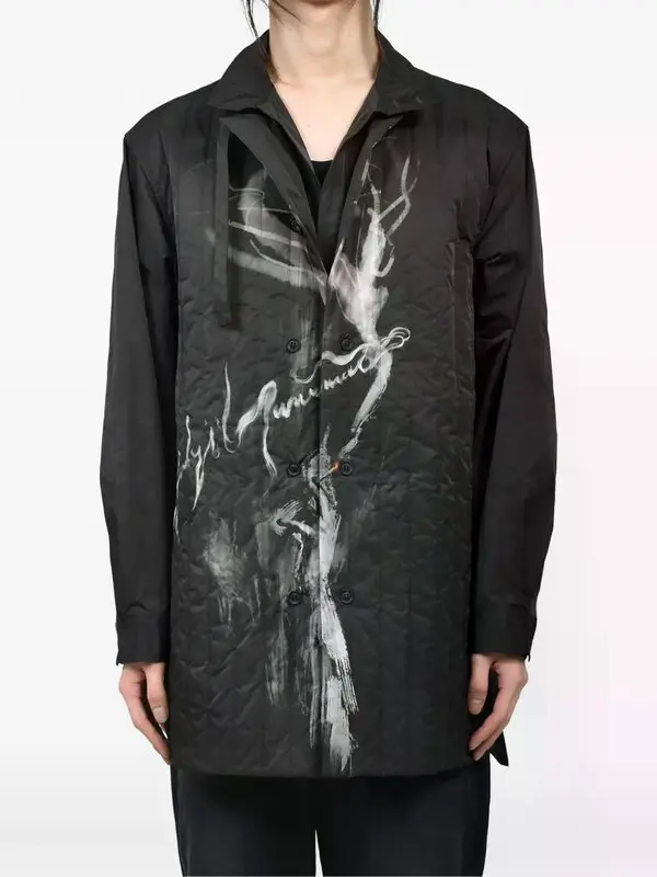 Yohji Yamamoto Logo-print Padded Coat