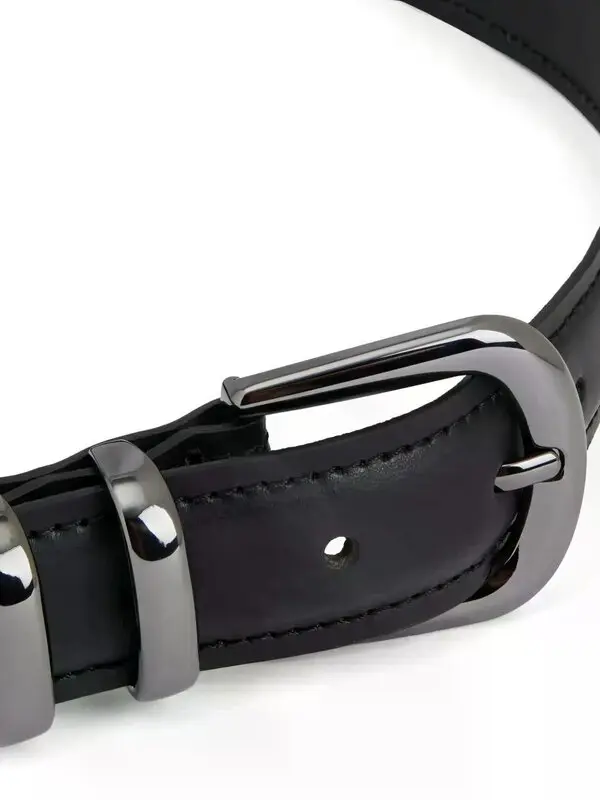 Guess Logo-plaque Buckle-fastening Belt - Black