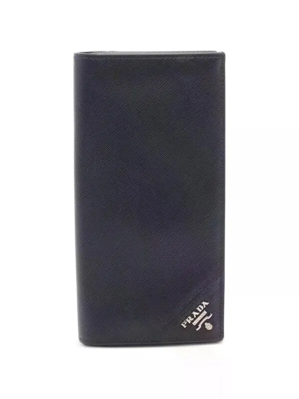 Prada 2010s Saffiano Leather Bi-fold Long Wallet - Black