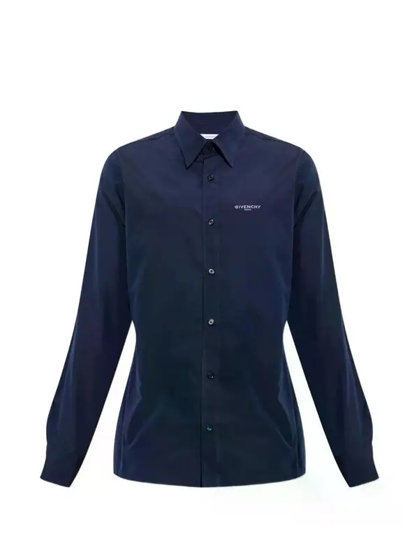 Givenchy Embroidered-logo Shirt - Blue