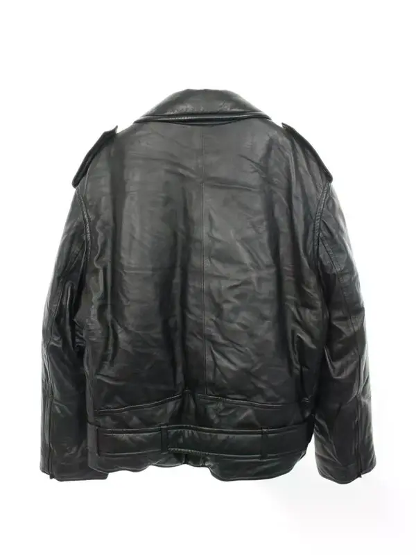 LOUIS VUITTON Leather Biker Jacket - Black
