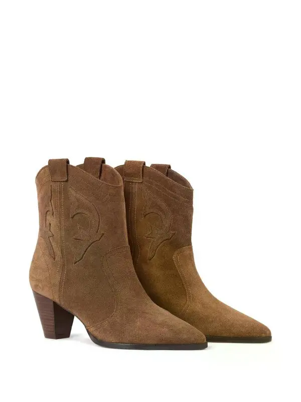 Ba&sh Casey Embroidered Western Ankle Boots