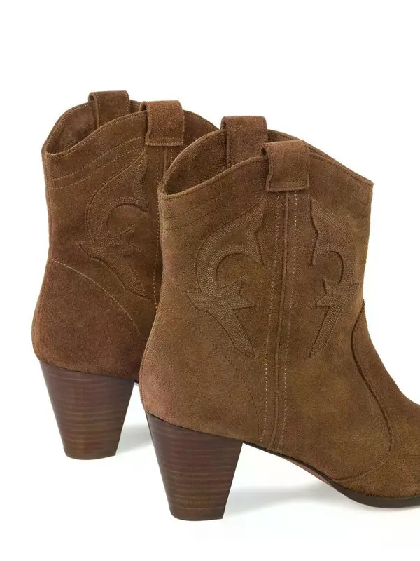 Ba&sh Casey Embroidered Western Ankle Boots