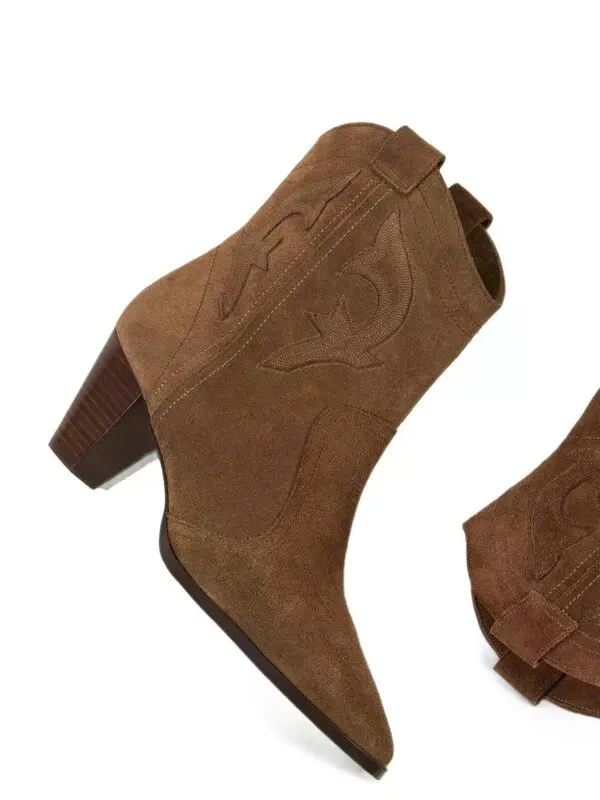 Ba&sh Casey Embroidered Western Ankle Boots
