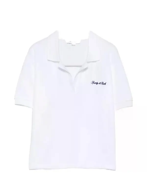 SPORTY & RICH April Logo-embroidered T-shirt - White