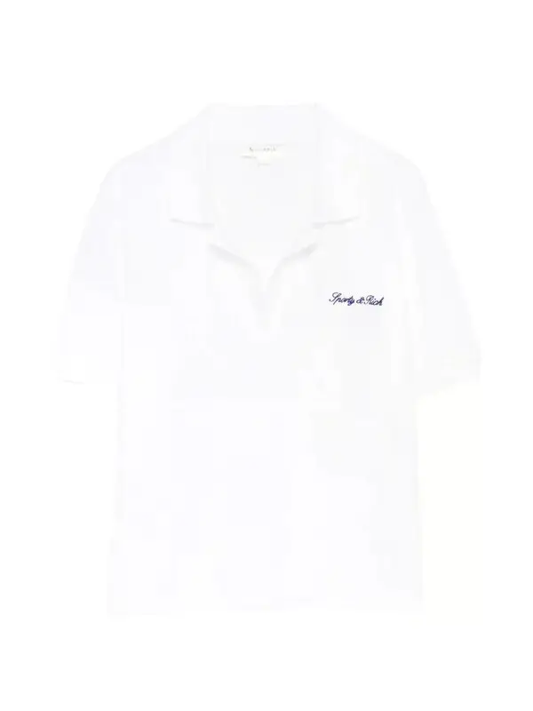 SPORTY & RICH April Logo-embroidered T-shirt - White