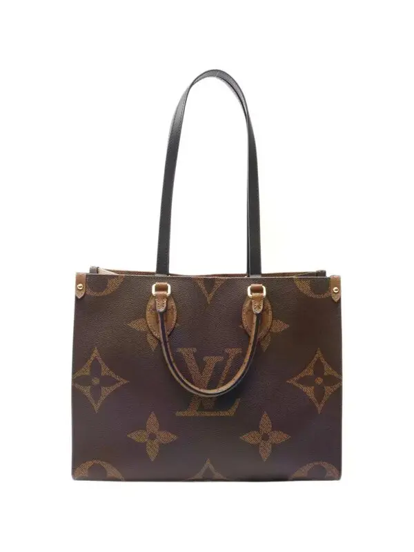LOUIS VUITTON 2020 Gm On The Go Monogram Giant Reverse Tote Bag - Brown