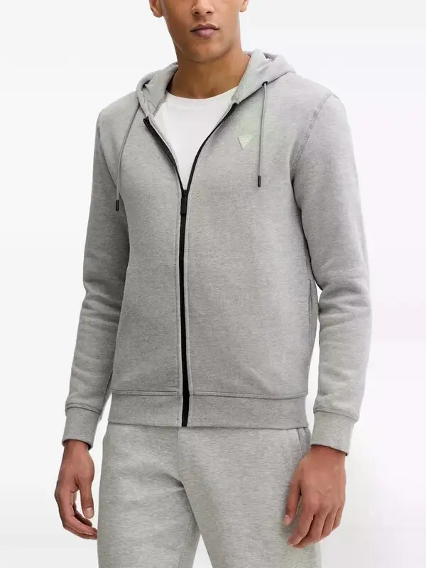 Guess Logo-plaque Zip-up Hoodie