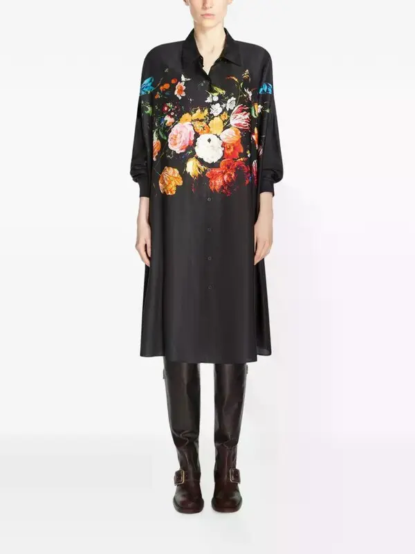 Dries Van Noten Viscose Shirt Dress - Black