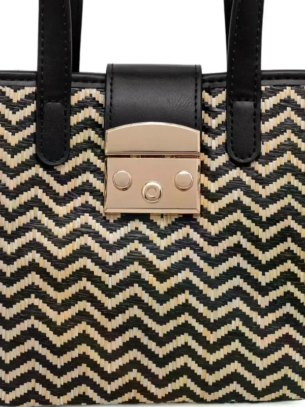 MORGAN Zigzag-woven Tote Bag
