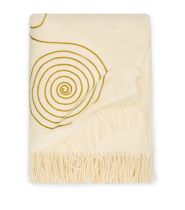Loretta Caponi Wool Mobile Throw - Ivory