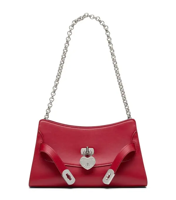 Alexander McQueen Mini Leather Locke Shoulder Bag - Pink