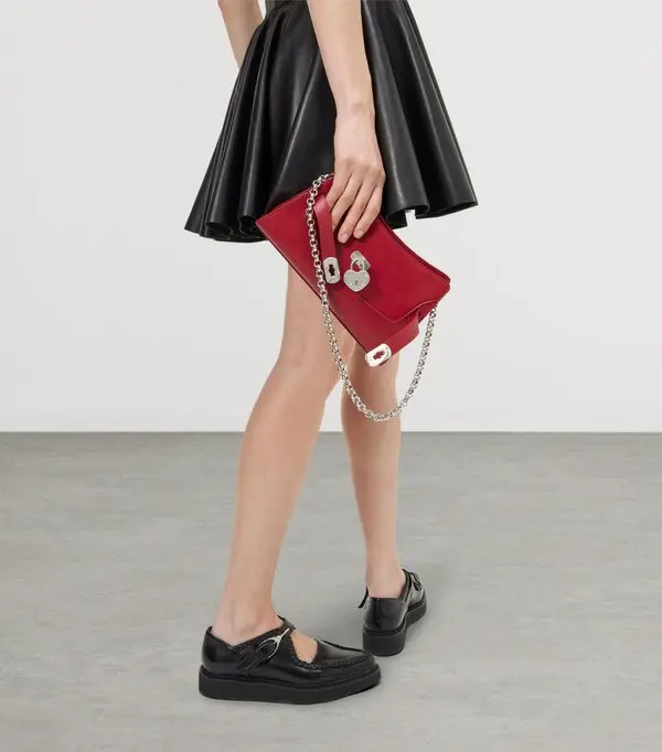 Alexander McQueen Mini Leather Locke Shoulder Bag - Pink