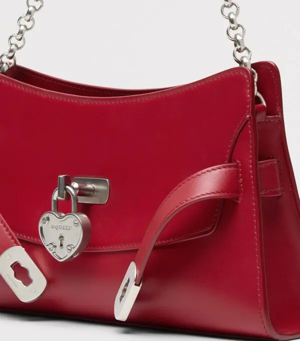Alexander McQueen Mini Leather Locke Shoulder Bag - Pink