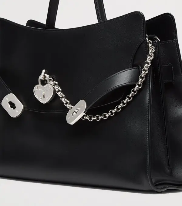 Alexander McQueen Calfskin Locke Top-handle Bag - Black