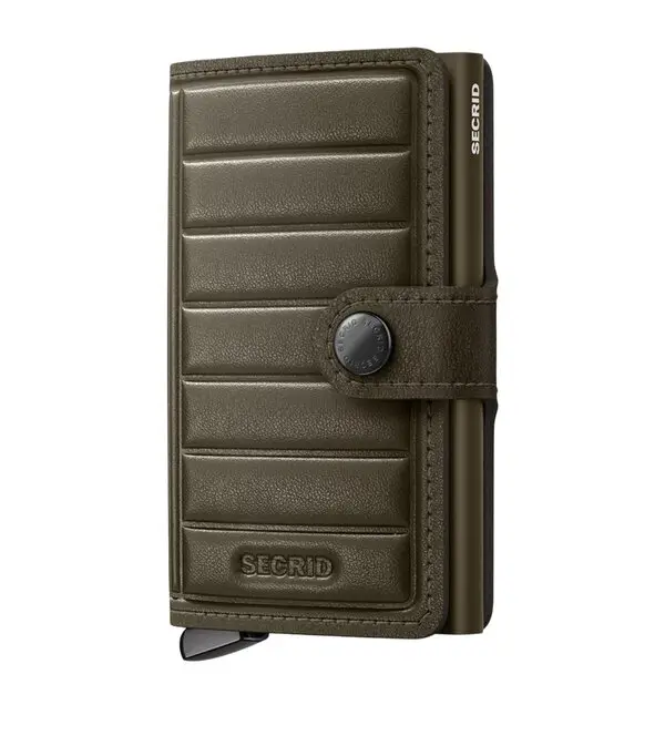 SECRID Leather Embossed Lines Miniwallet - Green
