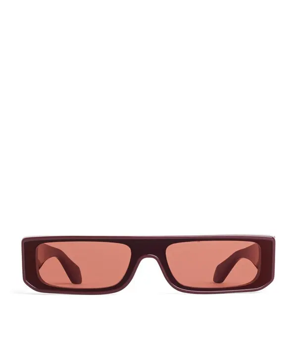 Alaïa Acetate Rectangle Mask Sunglasses - Red