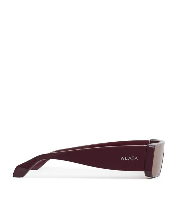Alaïa Acetate Rectangle Mask Sunglasses - Red