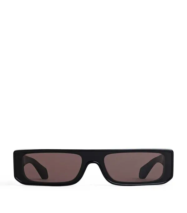 Alaïa Acetate Rectangle Mask Sunglasses - Black