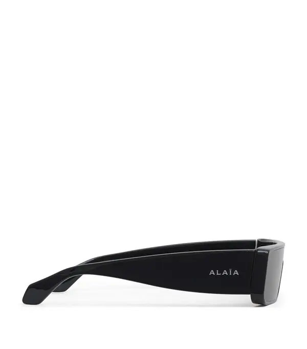Alaïa Acetate Rectangle Mask Sunglasses - Black
