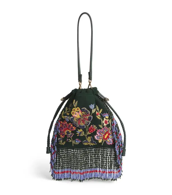 Etro Beaded Kalispera Shoulder Bag - Green