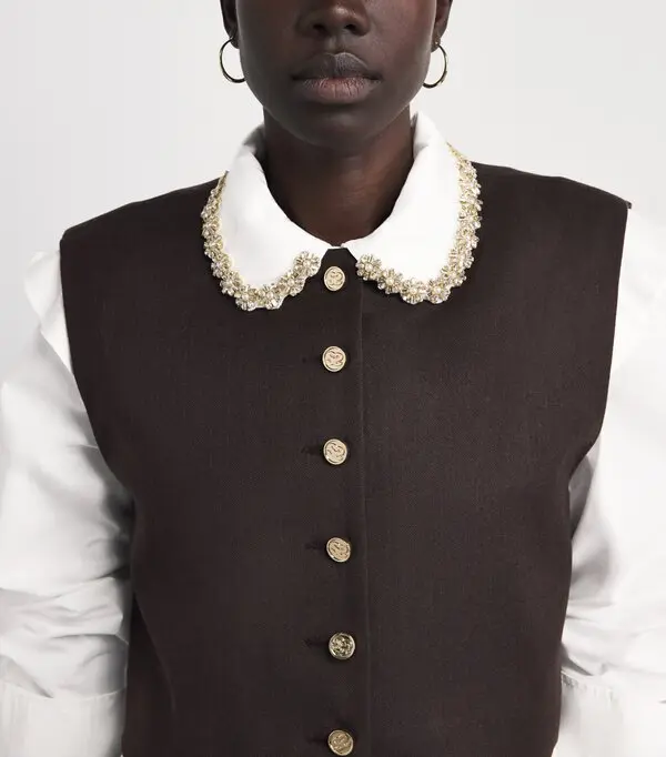 Sandro Cotton Jewel-collar Shirt