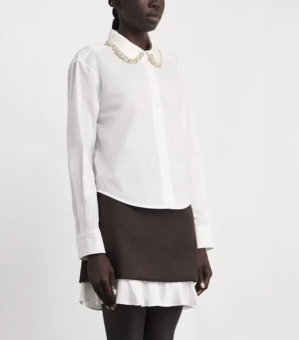 Sandro Cotton Jewel-collar Shirt