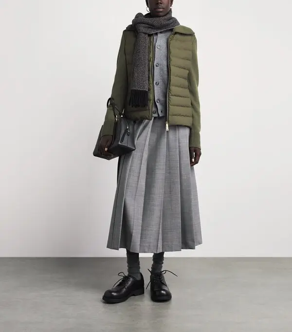 Moncler Virgin Wool Padded Quilted Cardigan